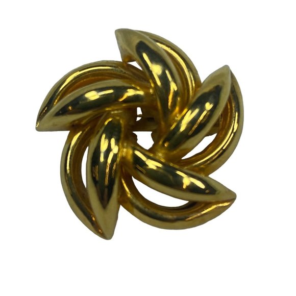Jewelry | Gold Color Swirl Pin Brooch Vintage Small 1 Inch Size Floral ...